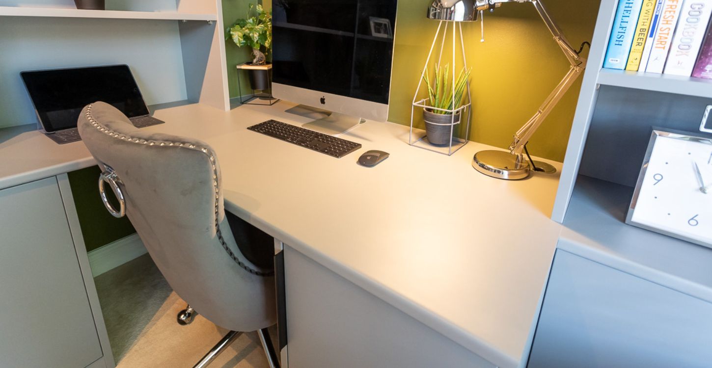 A contemporary home office in slate grey | Sharps