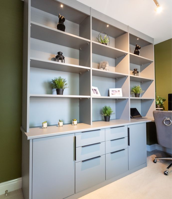 A contemporary home office in slate grey | Sharps
