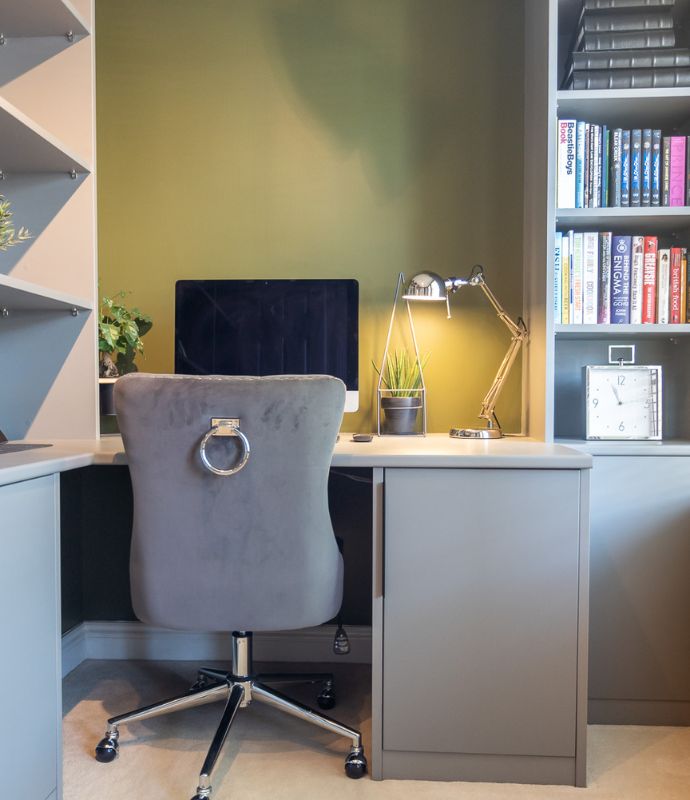 A contemporary home office in slate grey | Sharps