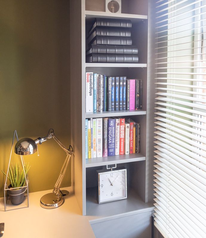 A contemporary home office in slate grey | Sharps
