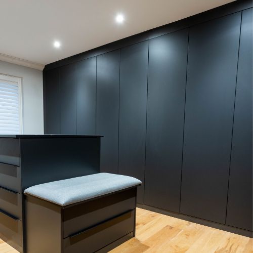 Creating a modern and sleek dressing room in graphite | Sharps