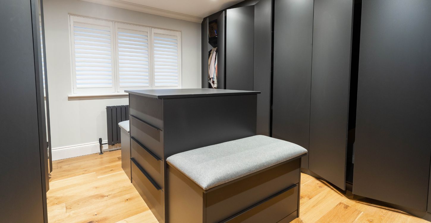 Creating a modern and sleek dressing room in graphite | Sharps