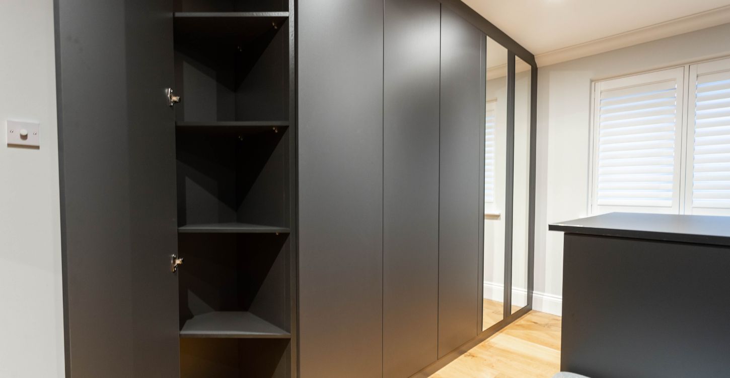 Creating a modern and sleek dressing room in graphite | Sharps