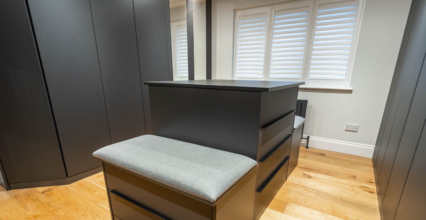 Creating a modern and sleek dressing room in graphite | Sharps