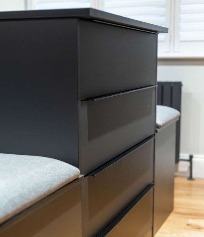 Creating a modern and sleek dressing room in graphite | Sharps