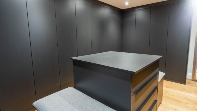 Creating a modern and sleek dressing room in graphite | Sharps