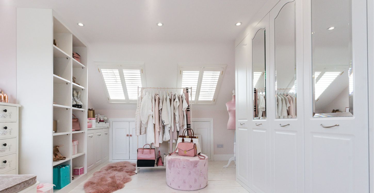 Freddy’s luxurious bedroom and dressing room in her loft conversion