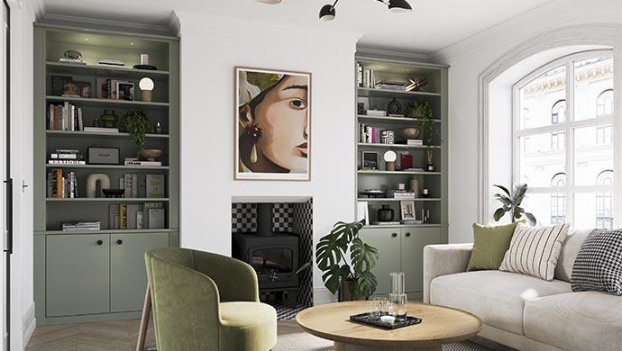 7 Innovative Living Room Chimney Breast Alcove Ideas | Sharps