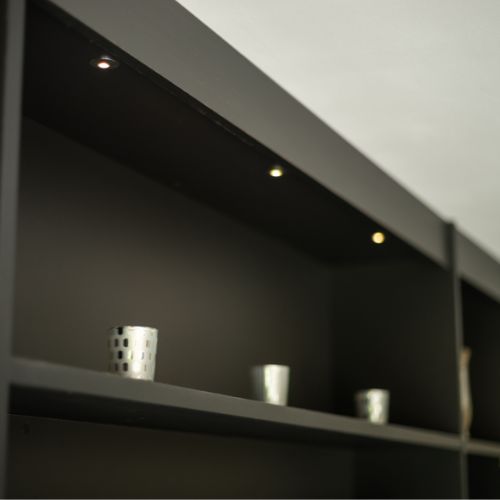 Media unit in graphite is the perfect home for lisa's tv | Sharps