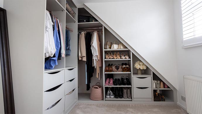 8 Small Walk In Wardrobe Ideas To Transform Your Tricky Space | Sharps