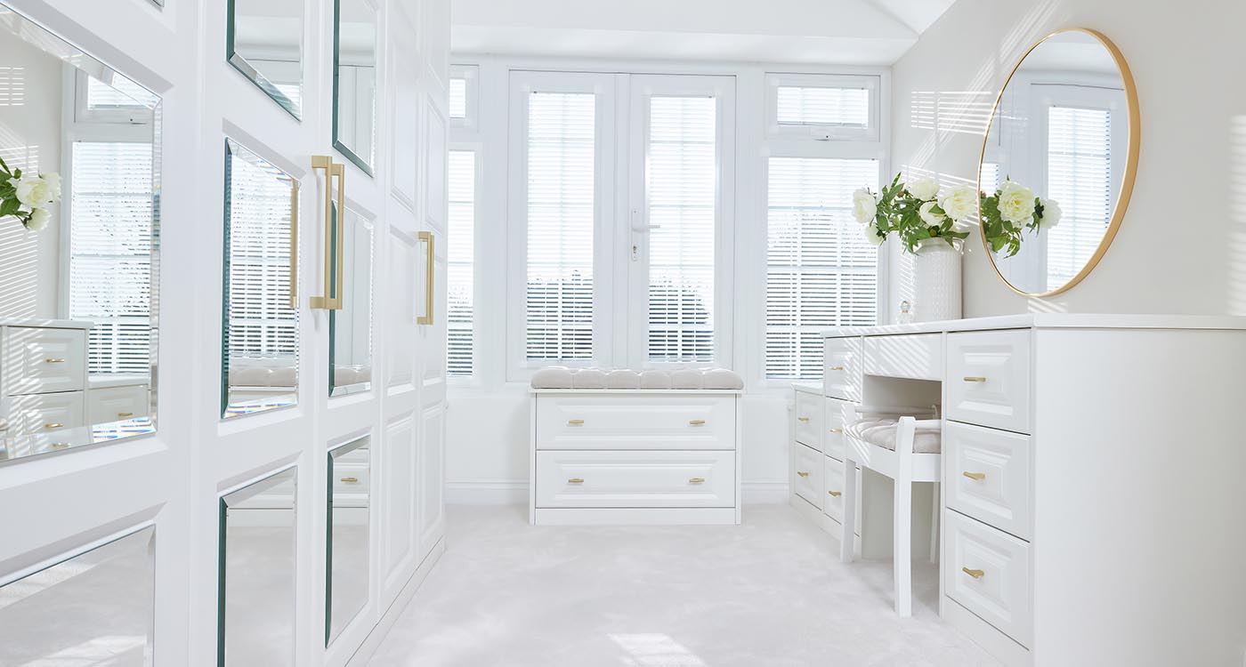 Spare Room Transformed Into Luxury Neutral Dressing Room | Sharps