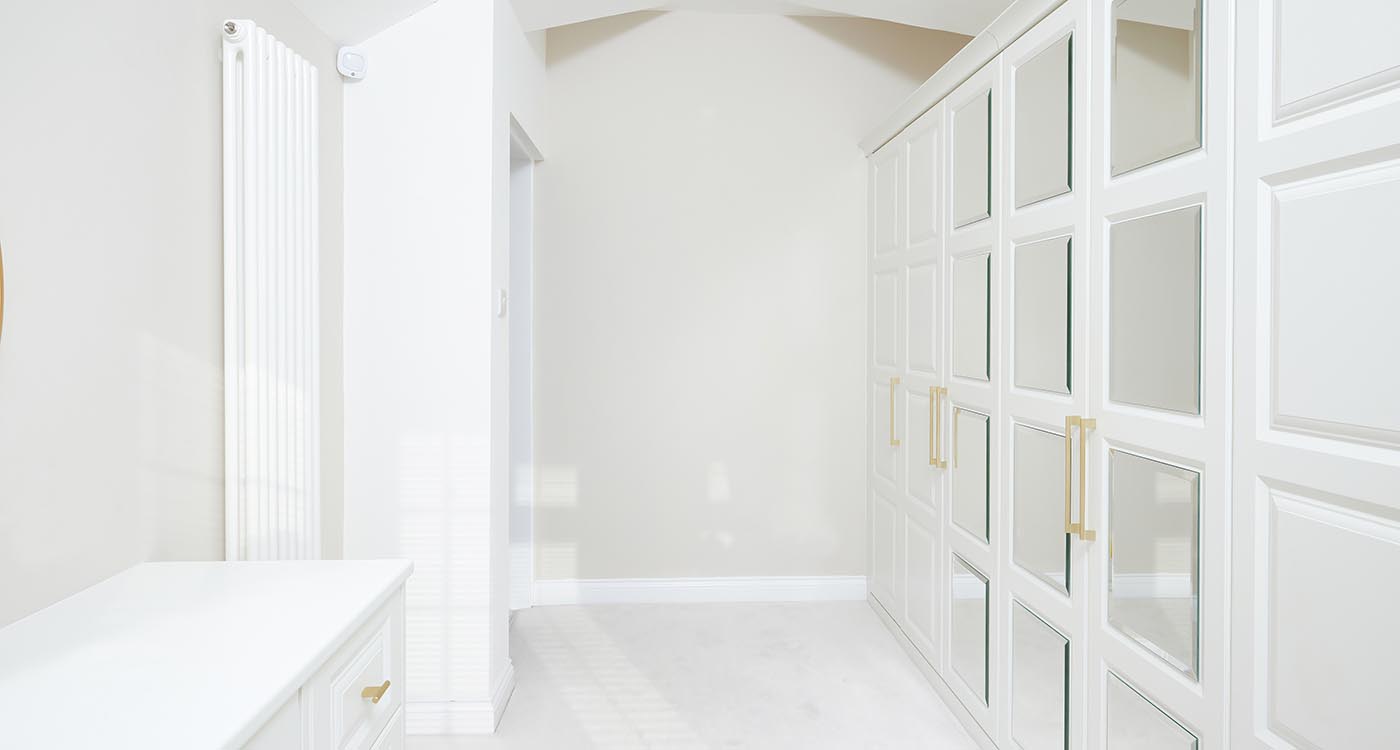 Spare Room Transformed Into Luxury Neutral Dressing Room | Sharps