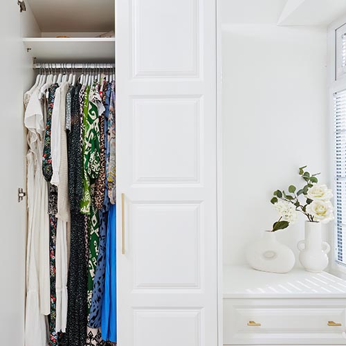 Spare Room Transformed Into Luxury Neutral Dressing Room | Sharps