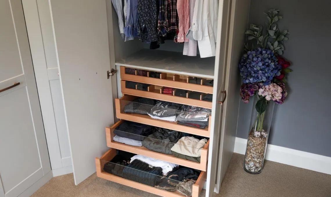 Stunning grey and copper dressing room transformed | Sharps