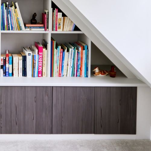 Tailor-made bookcase for a loft reading room | Sharps