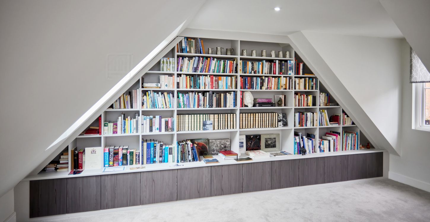 Tailor-made bookcase for a loft reading room | Sharps