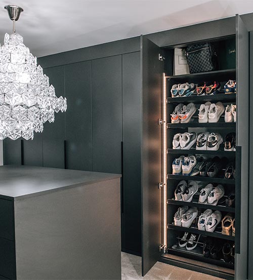 Graphite | Dark Wood Fitted Wardrobes | Bespoke Furniture | Sharps