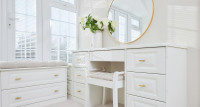 Spare Room Transformed Into Luxury Neutral Dressing Room | Sharps