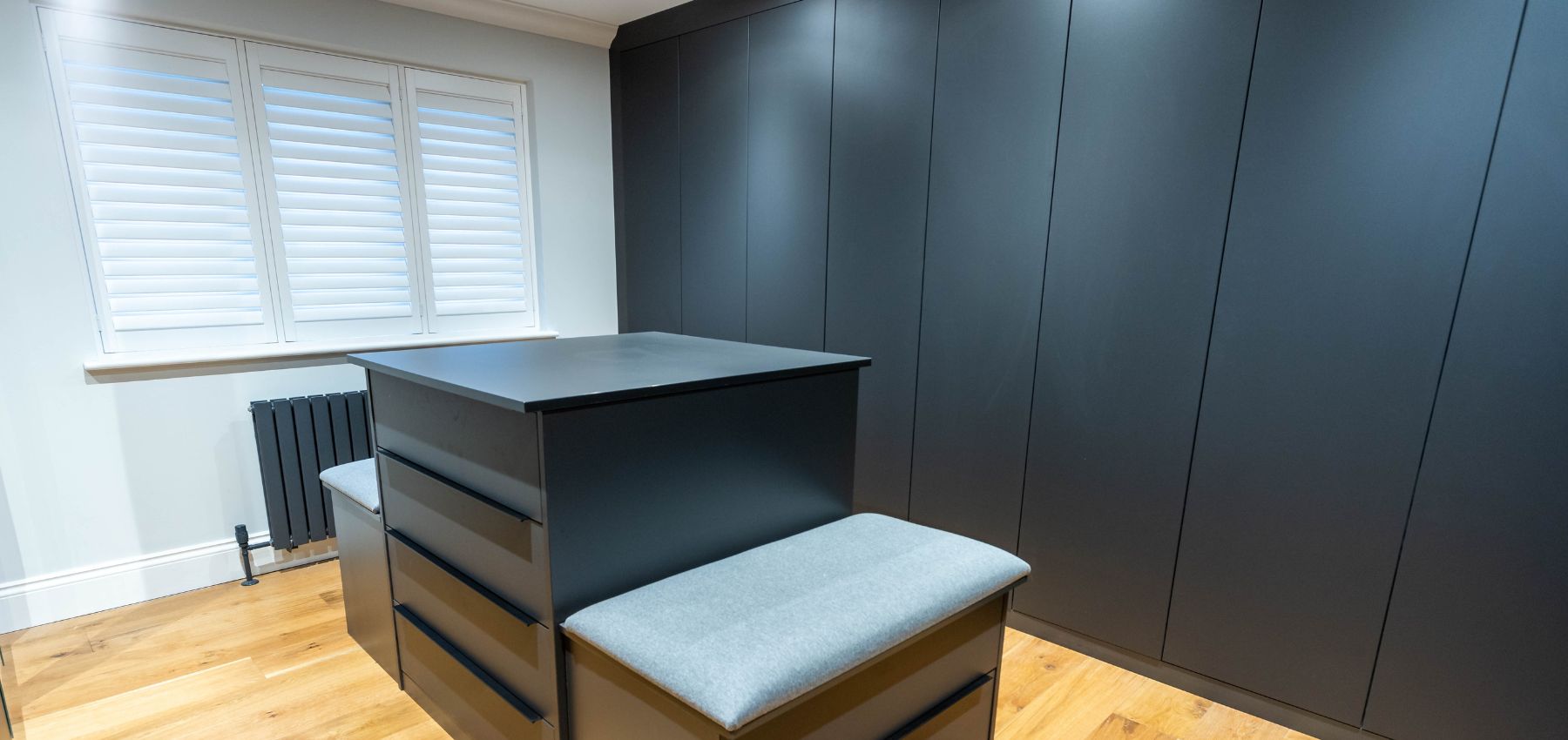 Creating a modern and sleek dressing room in graphite | Sharps