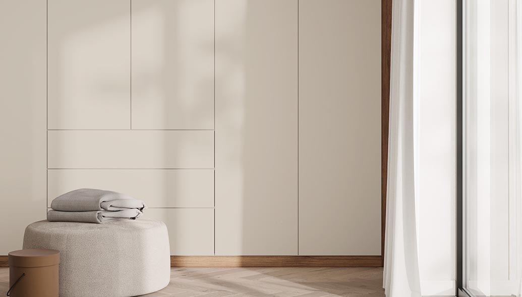 Cream and walnut modern living room furniture | Harmony | Sharps